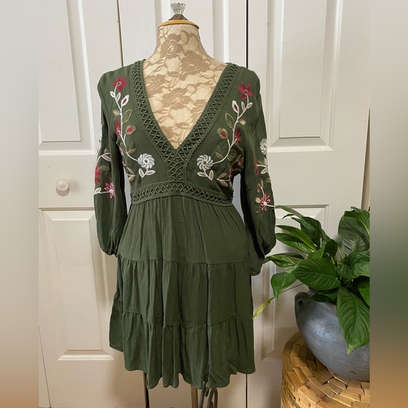 Francesca's Collections | Dresses | Mi Ami Boho Embroidery Dress From ...